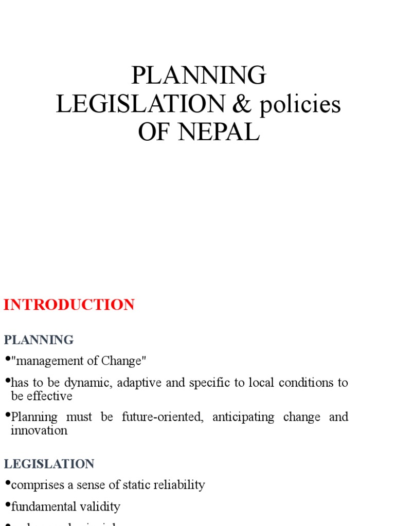 Nepal's Urban Planning Legislation Overview | PDF | Environmental ...