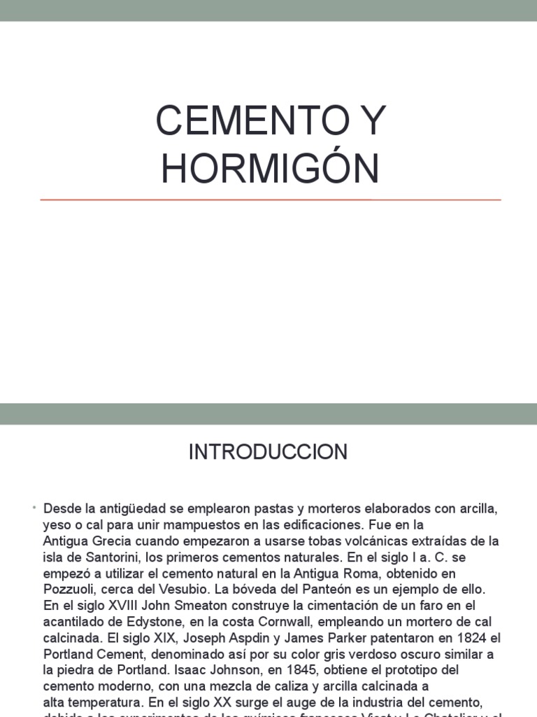 Cemento Y Hormigon Pdf Hormigón Cemento