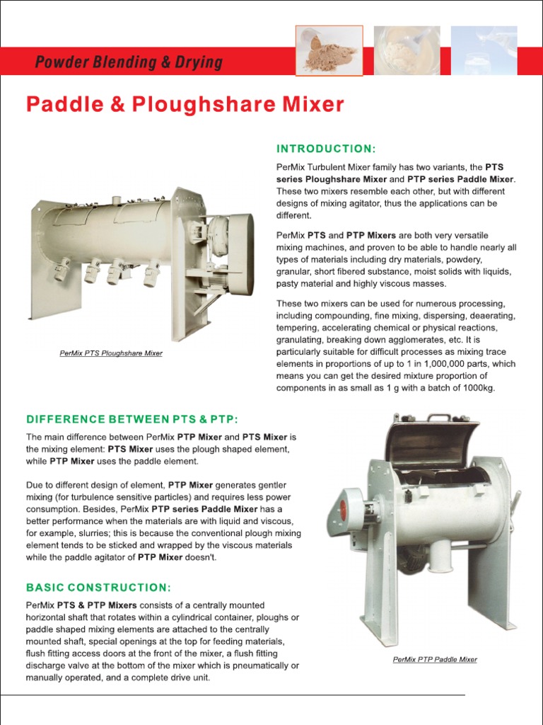 Paddle Ploughshare Mixer | PDF