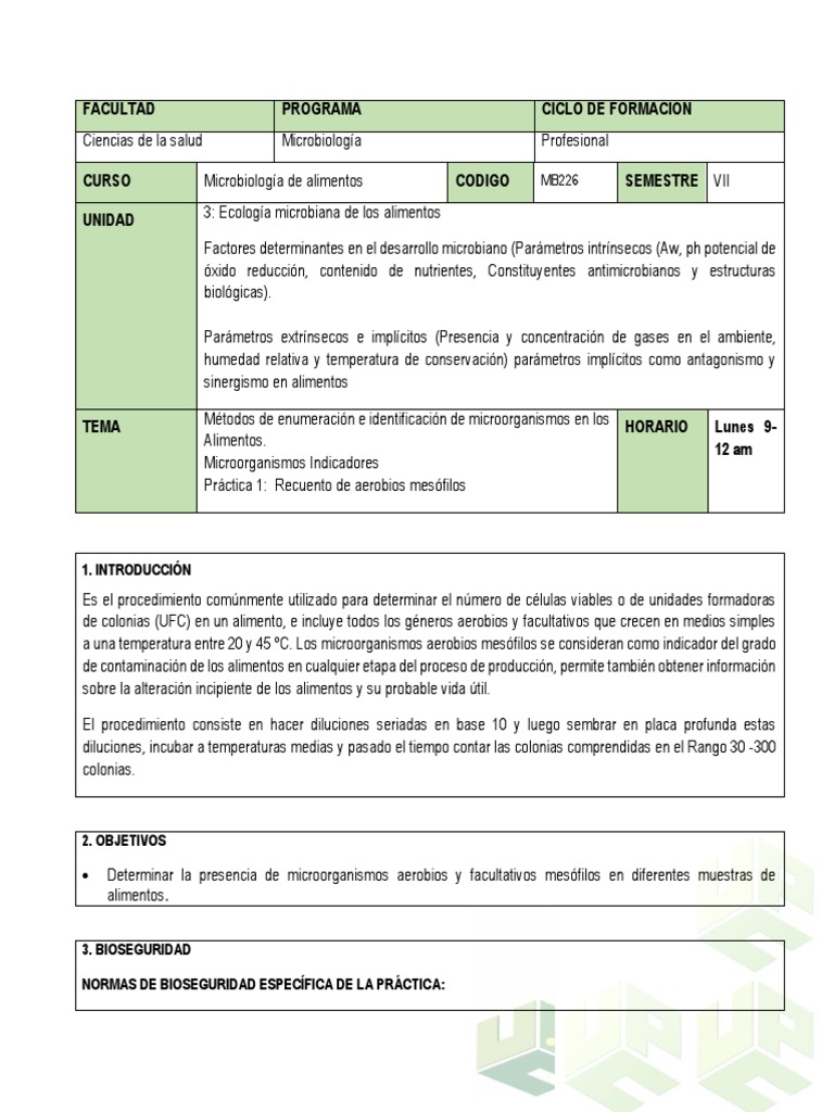 Guias de Laboratorio Mesofilos Aerobios, Mohos y Levaduras | PDF ...