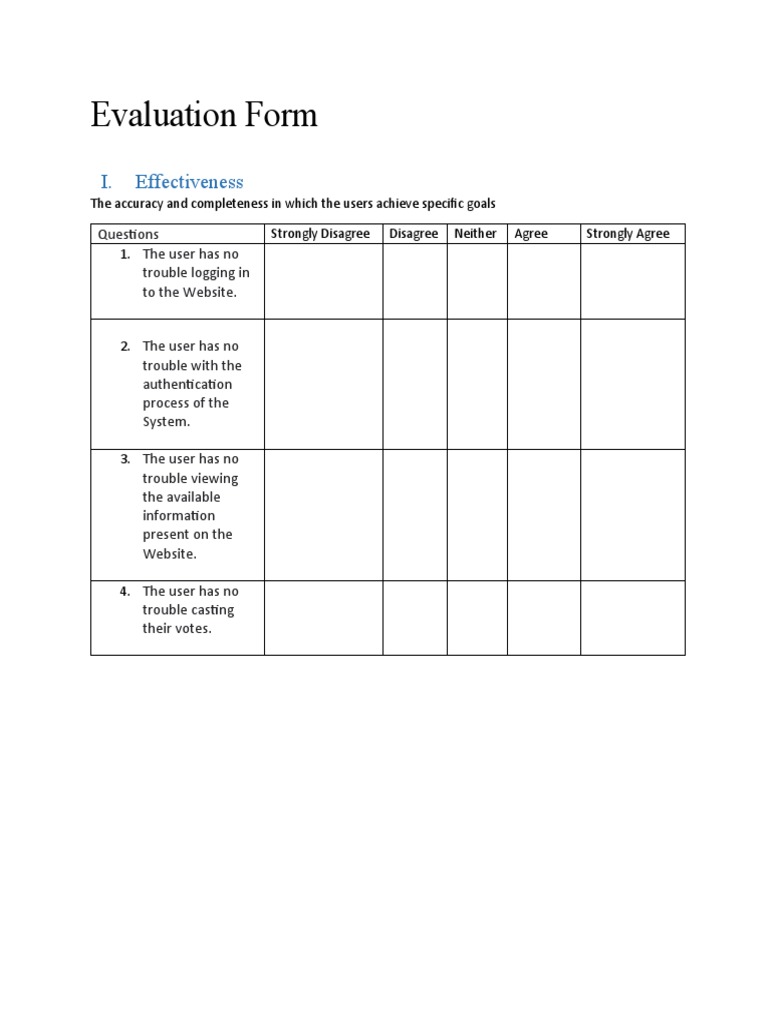 Evaluation Form ISO 9241 | PDF