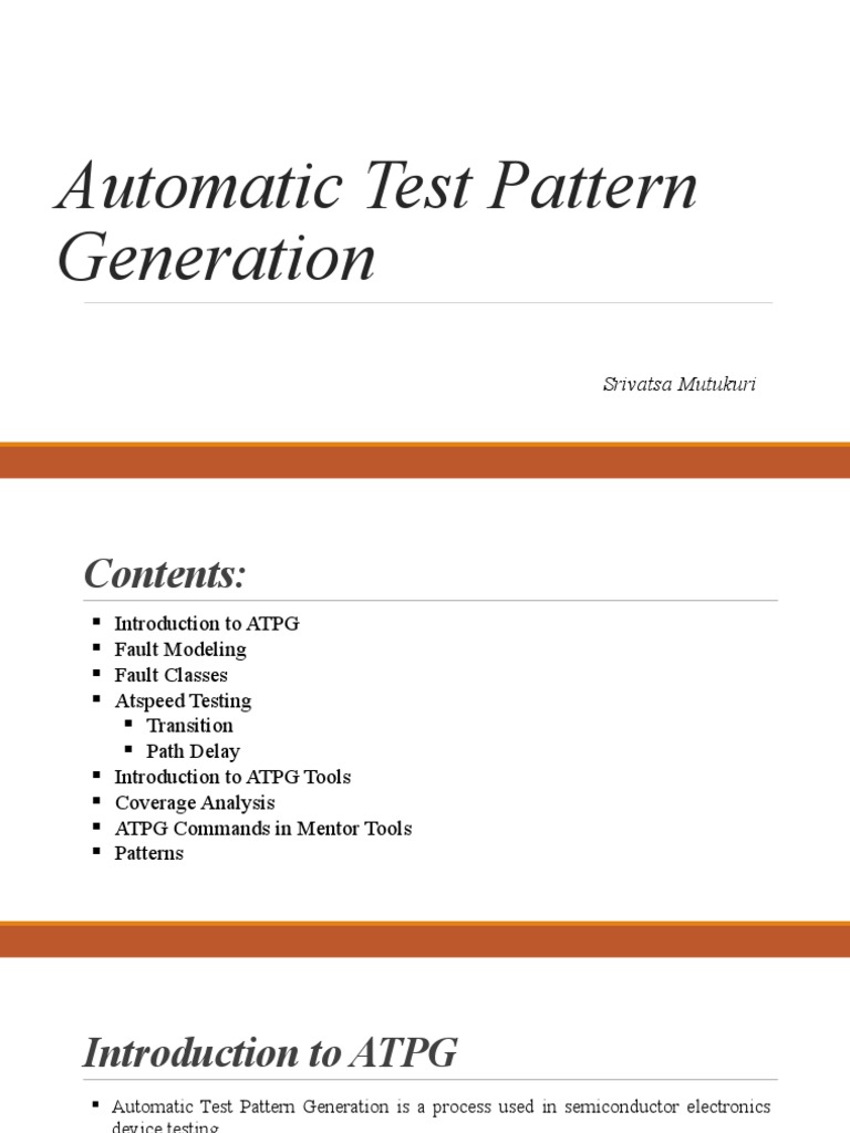 ATPG Srivatsa PPT | PDF | Digital Technology | Computer Engineering
