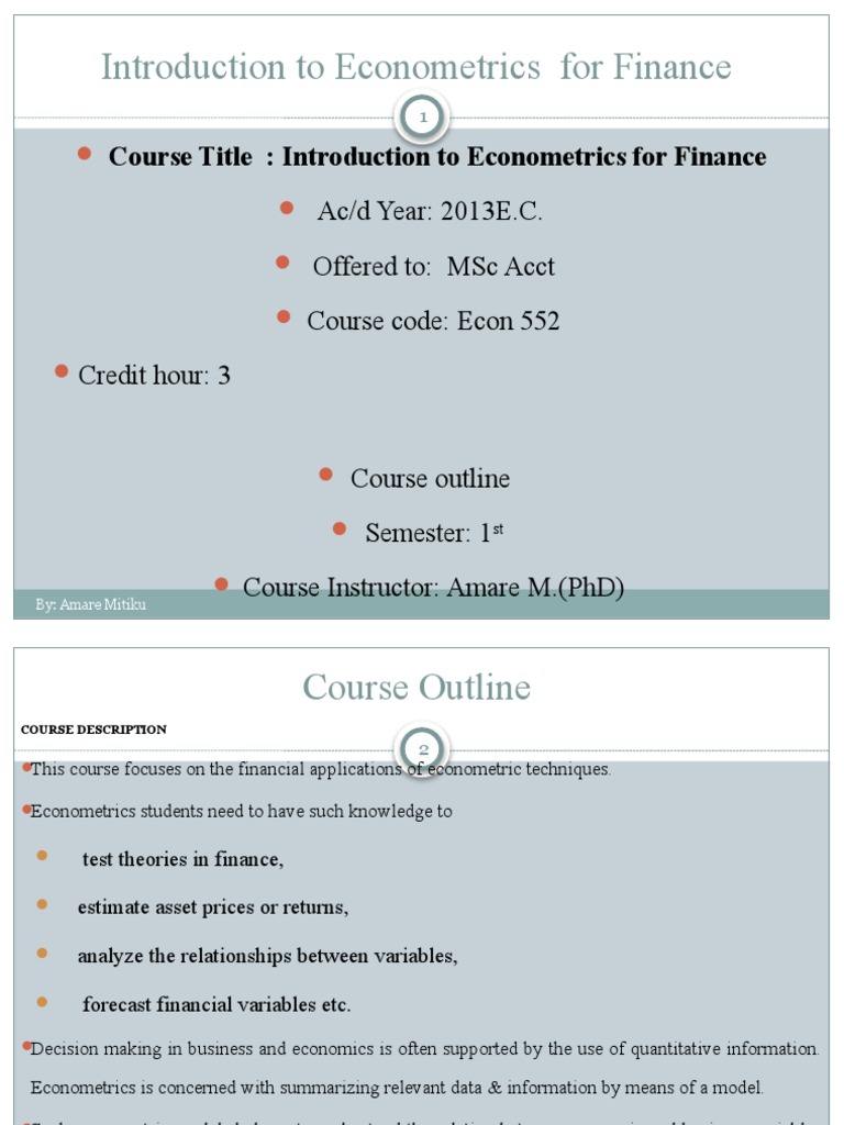 Introduction To Econometrics For Finance | PDF | Econometrics | Regression Analysis