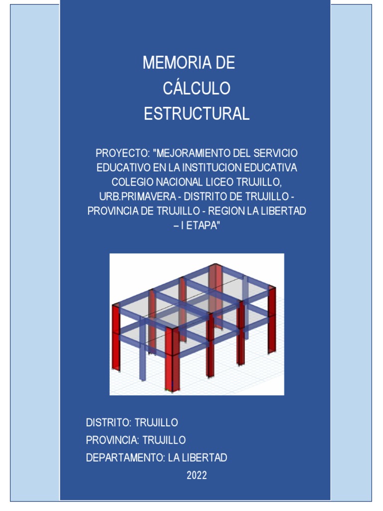 Memoria de Calculo de Estructuras | PDF | Hormigón | Viga (Estructura)