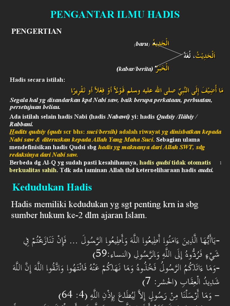 Pengantar Ilmu Hadis: Definisi dan Fungsi | PDF
