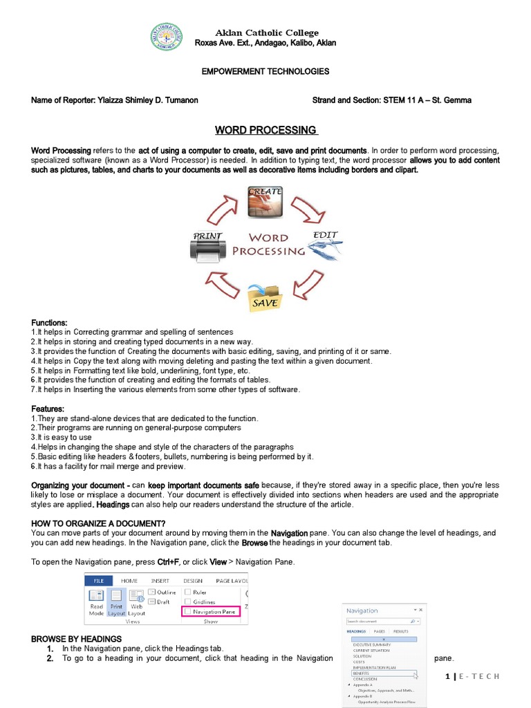 Handout E-TECH | PDF | Citation | Word Processor