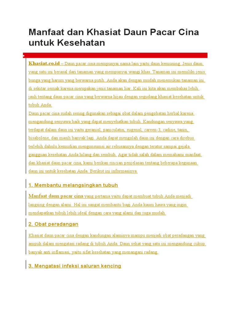 Daun Pacar Cina | PDF