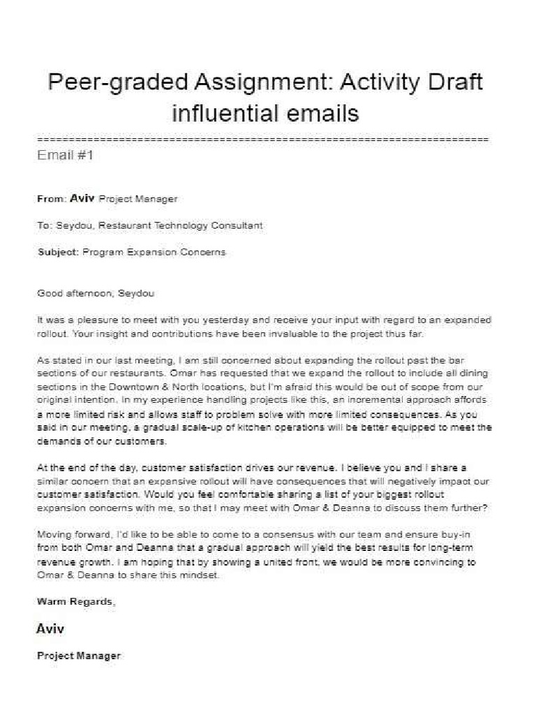 Draft Influential Emails | PDF