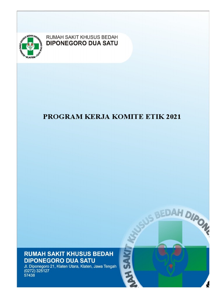 Program Kerja Komite Etik 2021 RSKB Diponegoro | PDF