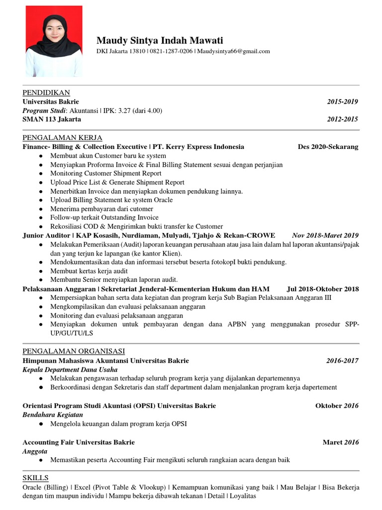 CV - Maudy Sintya I M | PDF