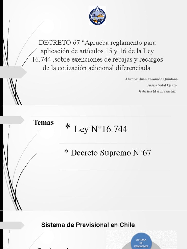 Trabajo Articulo 67 | PDF | Seguridad y salud ocupacional | Bienestar