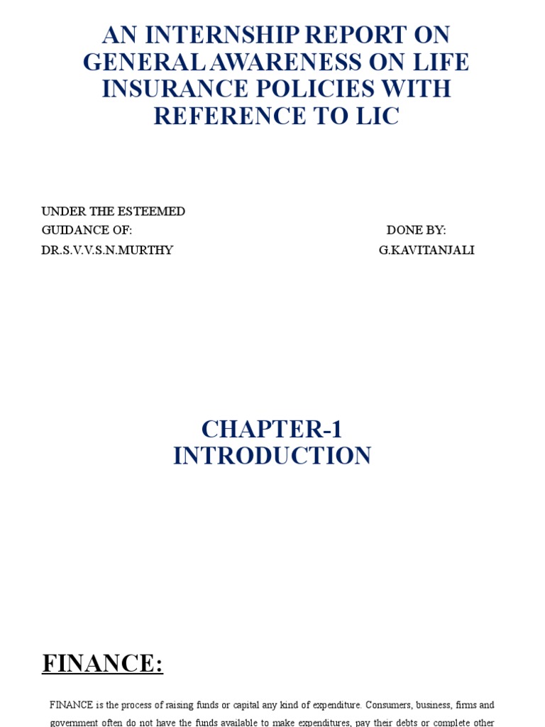 LIC Life Insurance Awareness Report | PDF | Insurance | Life Insurance