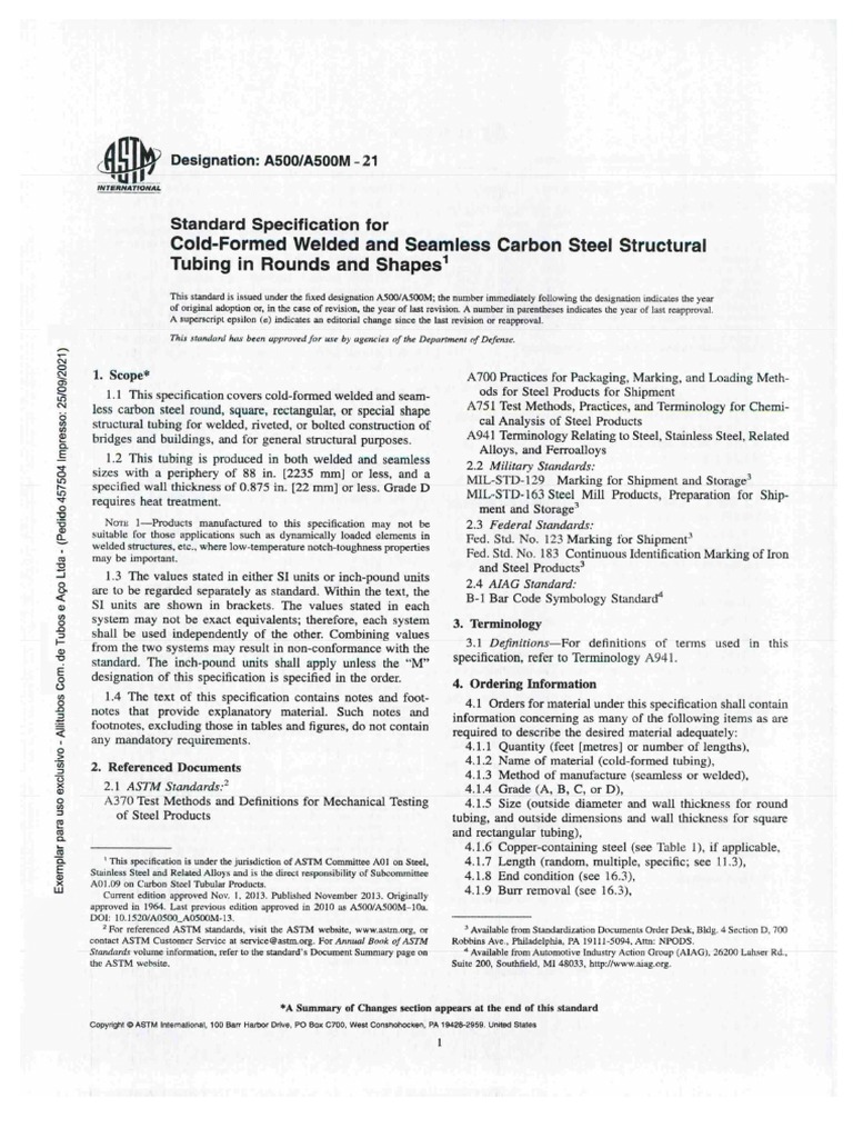 Astm A-500 | PDF