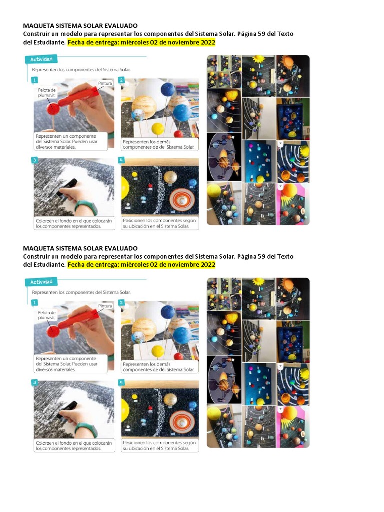 Maqueta del Sistema Solar Evaluada | PDF