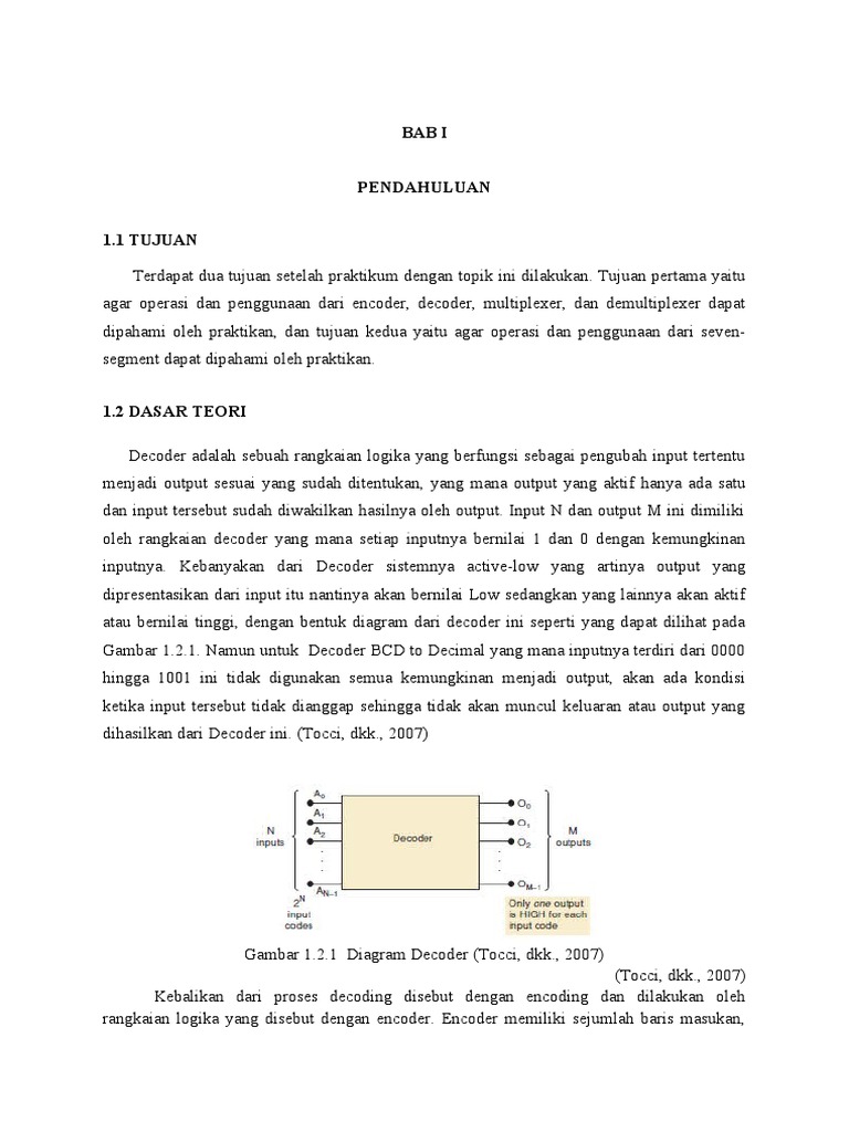 TM Encoder, Decoder, Multiplexer, Dan Demultiplexer | PDF