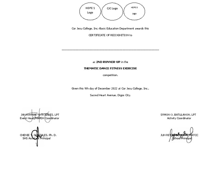 Sample Text For Certs | PDF