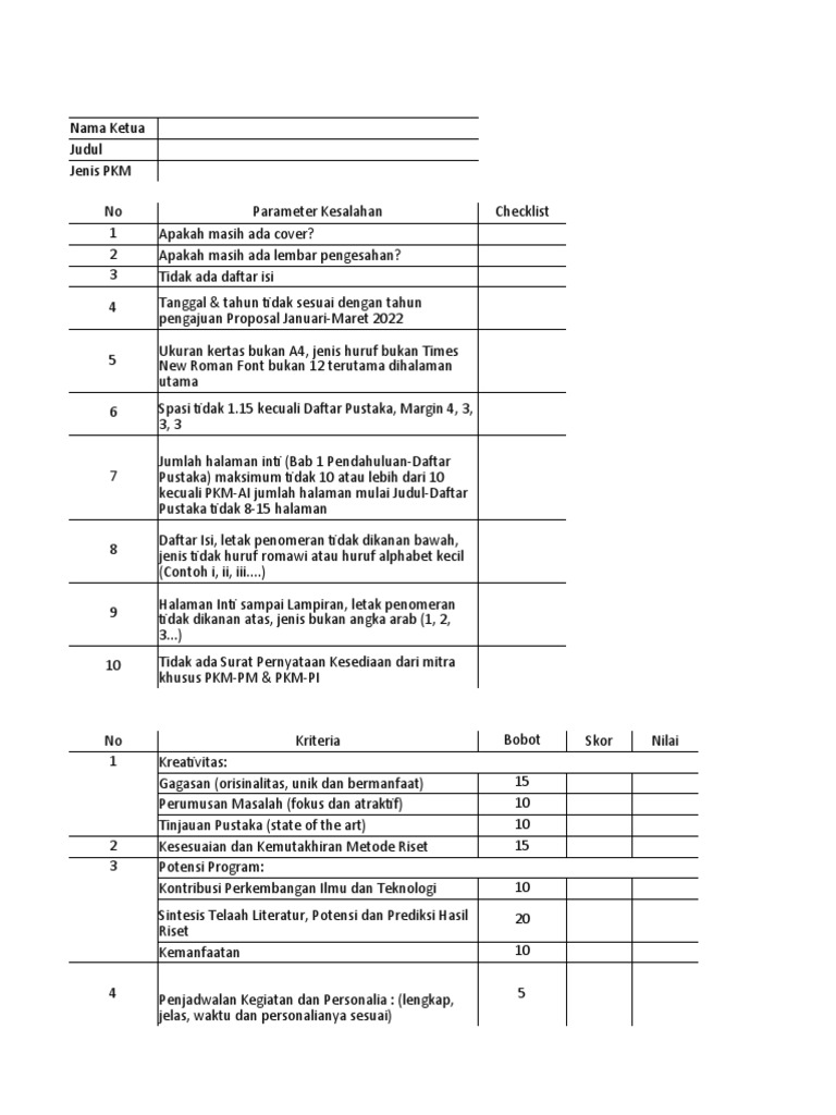 Panduan Format Proposal PKM RE | PDF