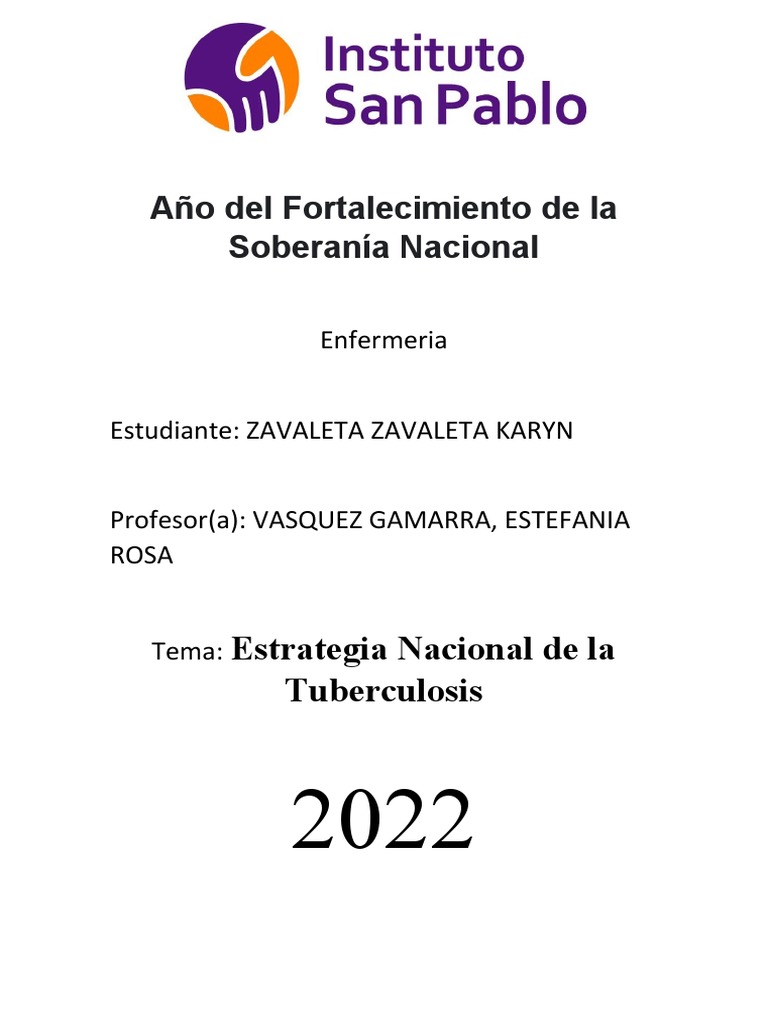 Estrategia Nacional TB Perú 2022 | PDF | Tuberculosis | Inmunología