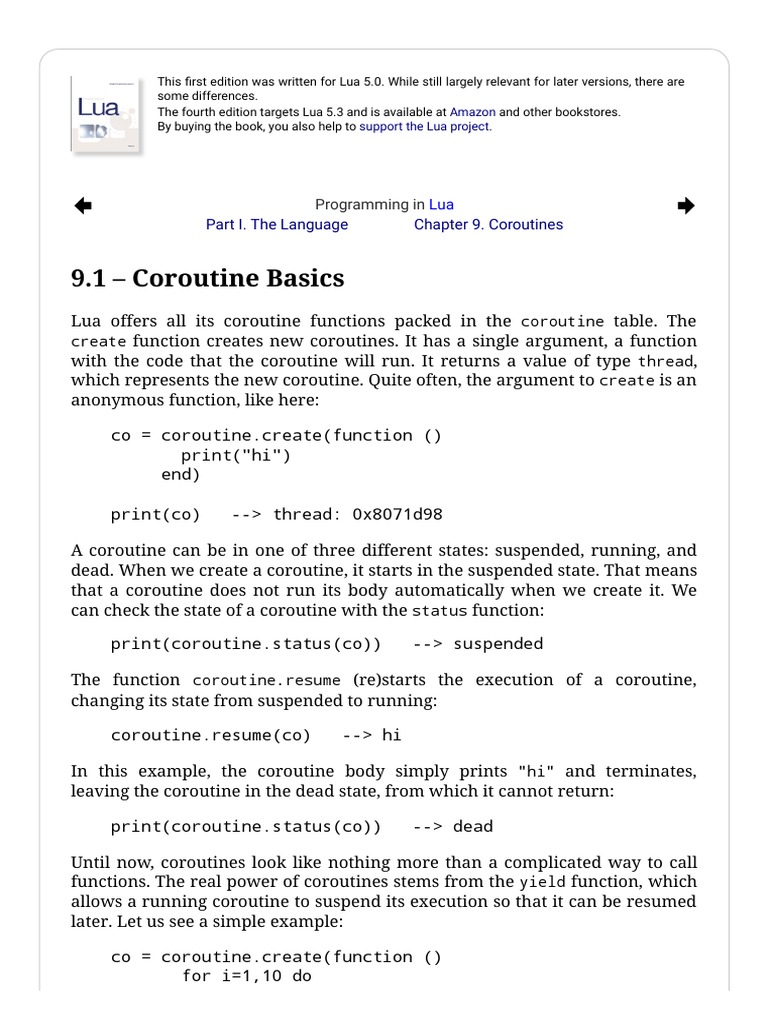 Programming in Lua - 9.1 | PDF | Subroutine | Systems Engineering