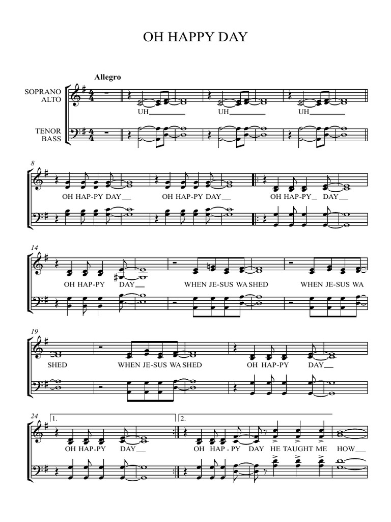 OH HAPPY DAY - Partitura Completa | PDF