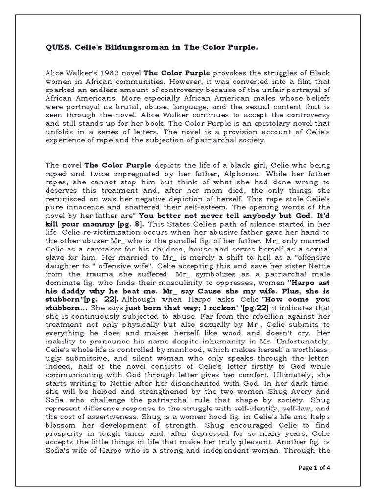 Alice Walker's Assignment | PDF | Feminism | Gender Studies