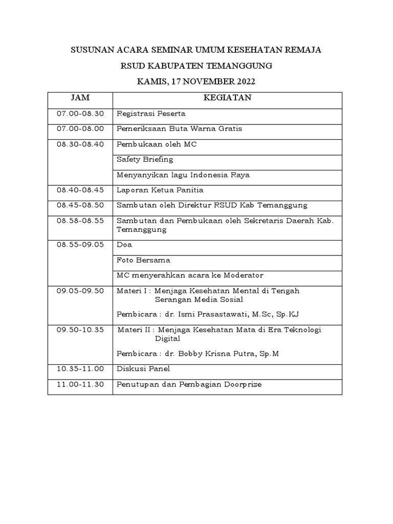 Rundown Acara HKN | PDF