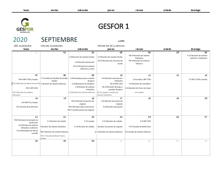 Calendario Septiembre | PDF