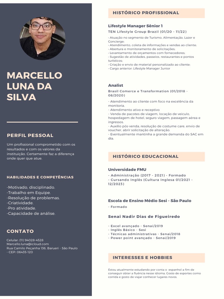 Marcello Luna Da Silva: Perfil Pessoal | PDF