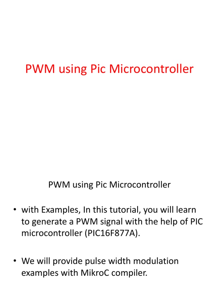 PWM Using Pic Microcontroller | PDF | Telecommunications Engineering | Electronic Circuits