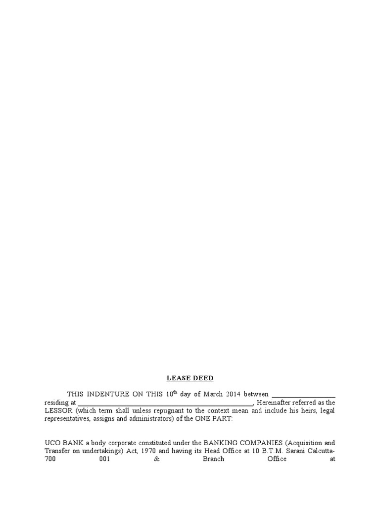 Lease Deed Agreement Template | PDF | Lease | Civil Law (Legal System)