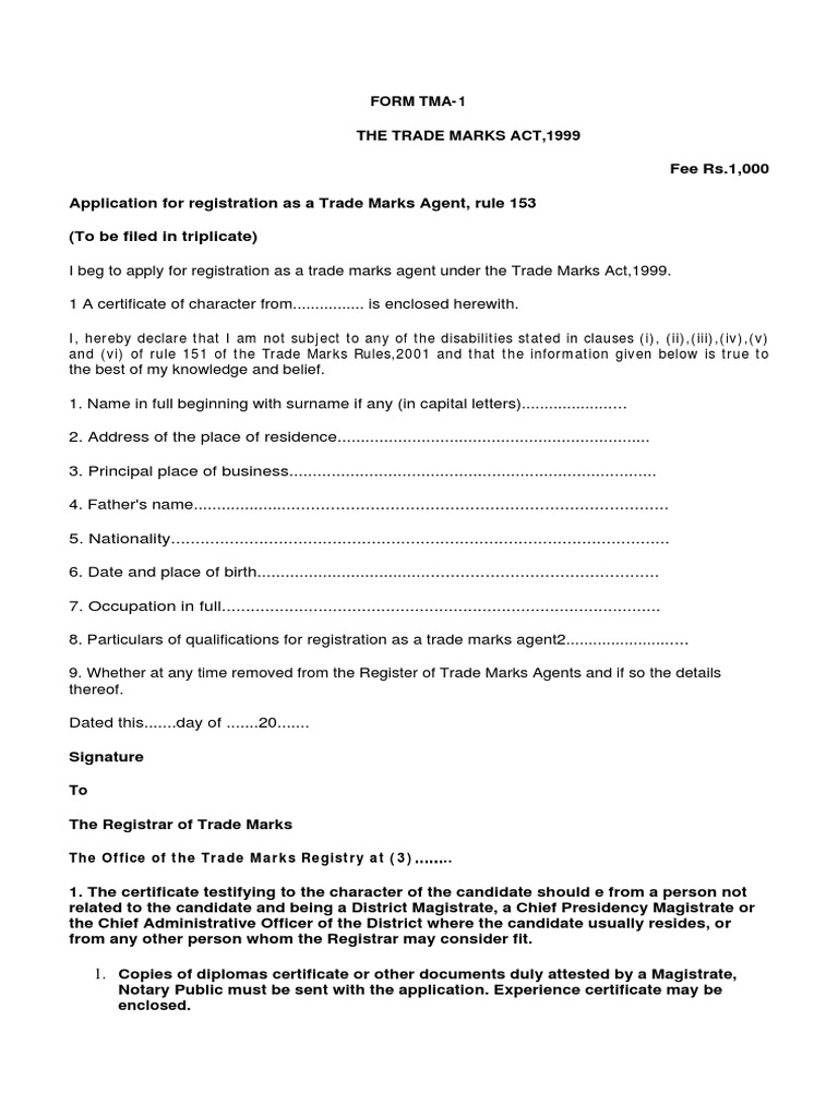 Tmformfree TMA 1 | PDF | Trademark | Justice