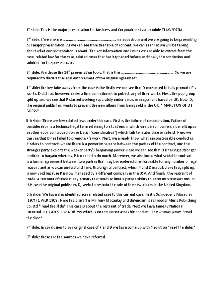 Script For 14 | PDF | Contract Law | Legal Concepts