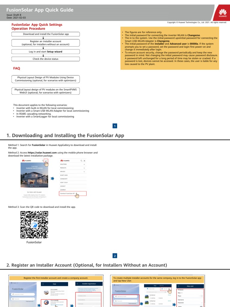 FusionSolar App Quick Guide | PDF | Computer Network | Domain Name System