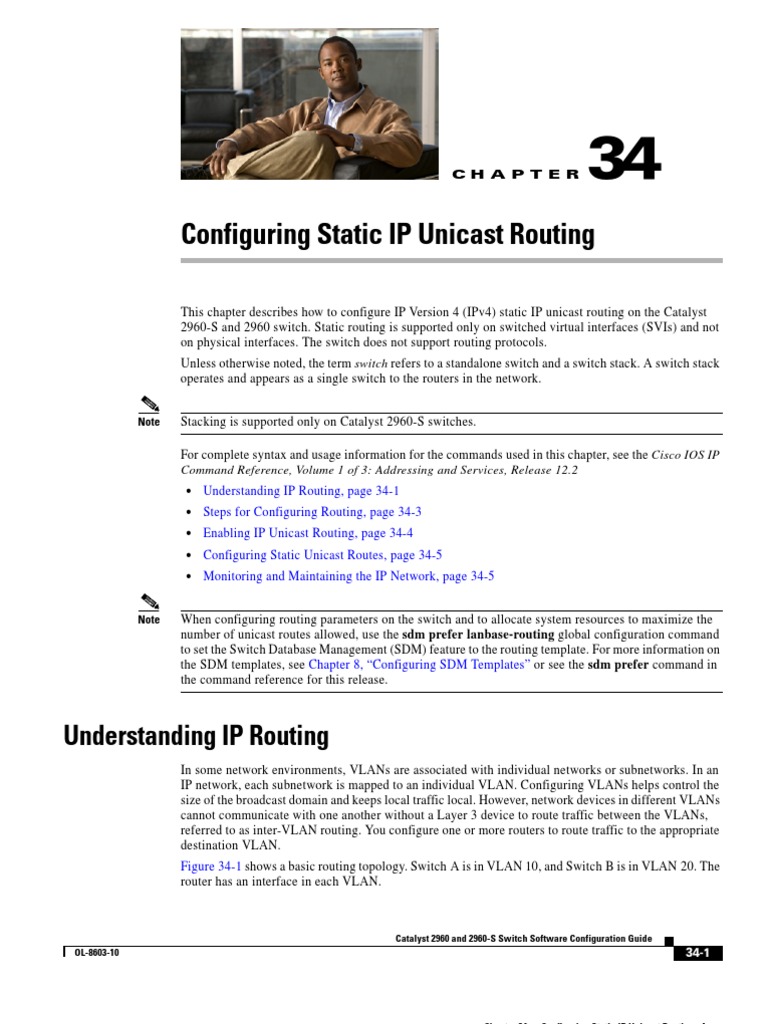 Configuring Static IP Unicast Routing | PDF | Ip Address | Router ...