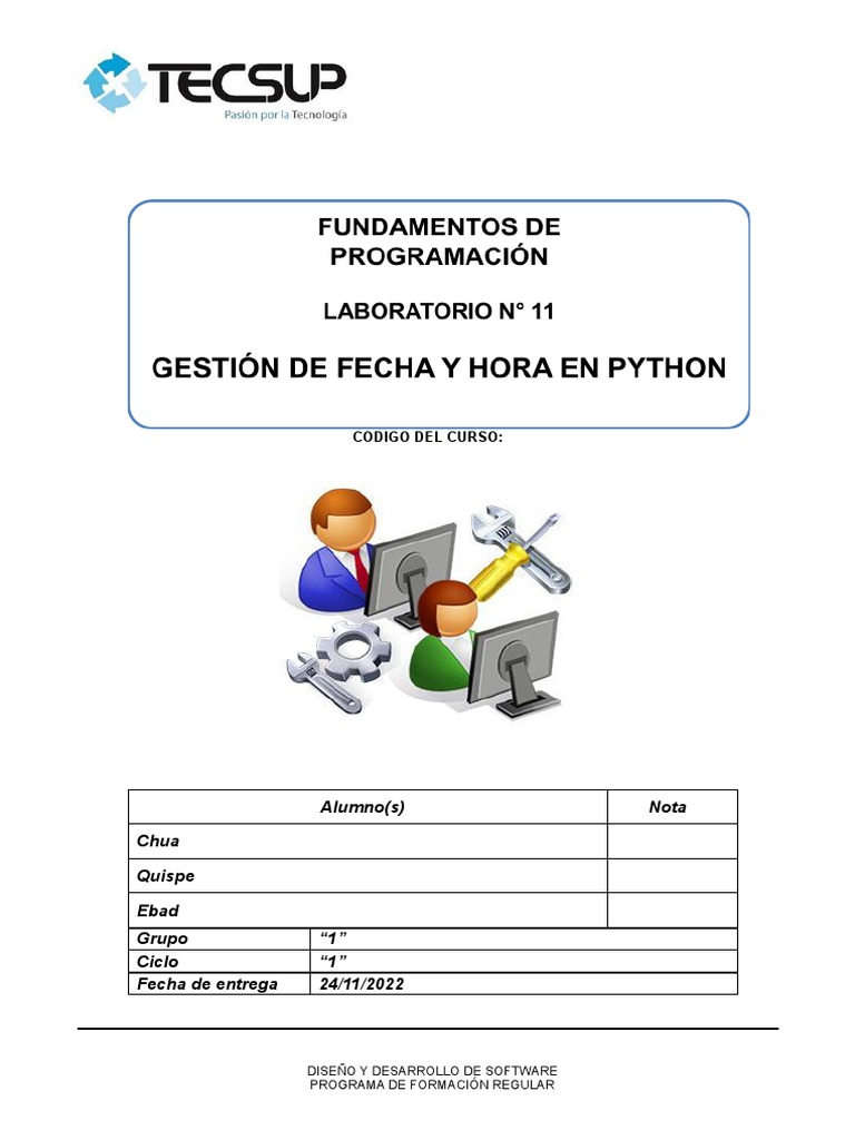 Lab 11 - Gestión de Fecha y Hora en Python | PDF | Programación de computadoras | Python ...