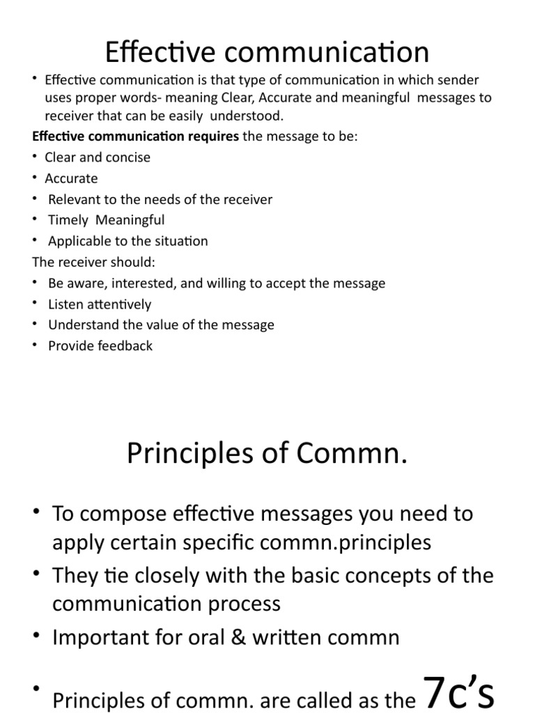 2 Principles of Effective Communication-Notes PPT (Autosaved) | PDF ...