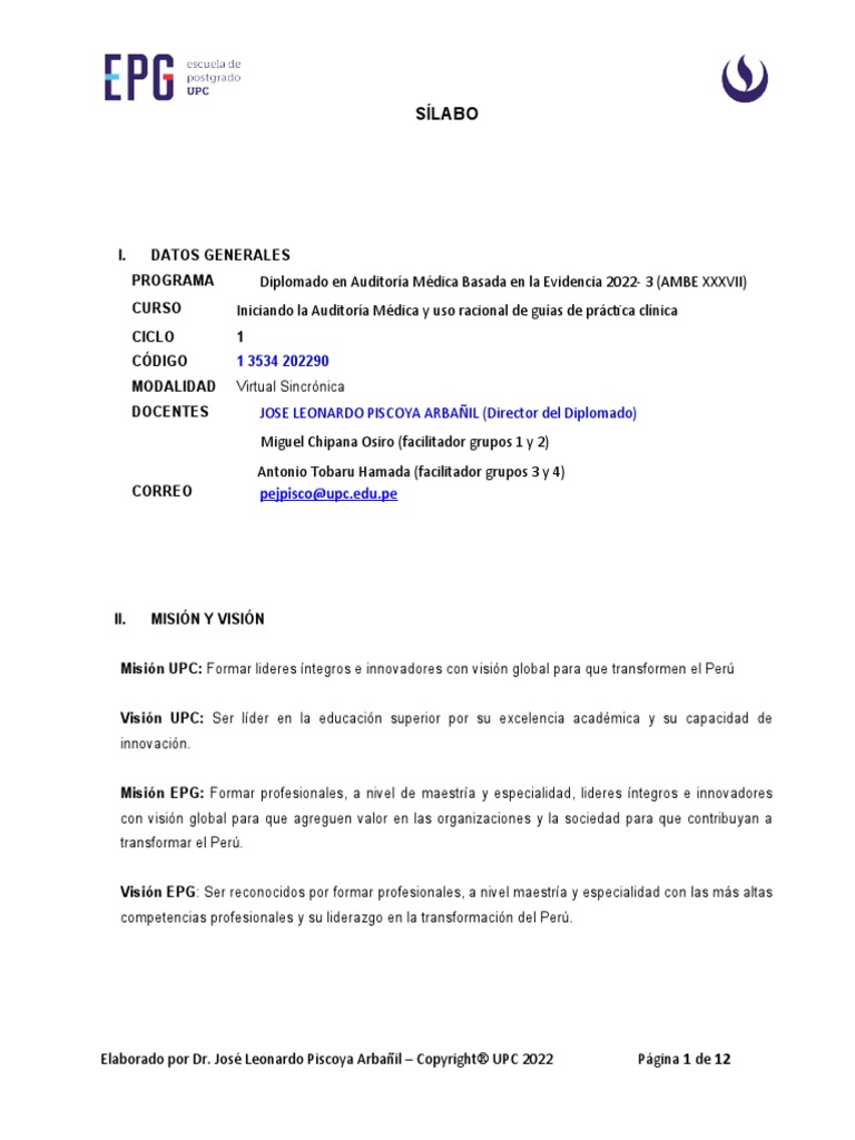 18 noviembre 2022 - sílabo Módulo 1 | PDF | Historial médico | Ciencias de la Salud