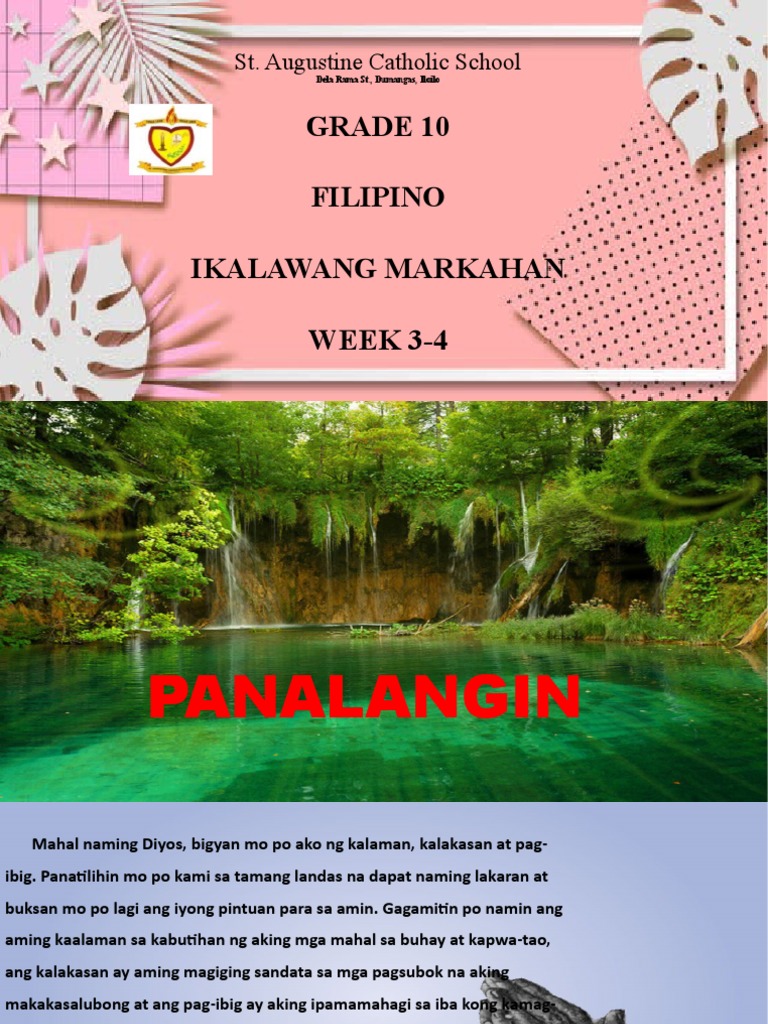 Grade 10 q2 Filipino Week 3-4 | PDF