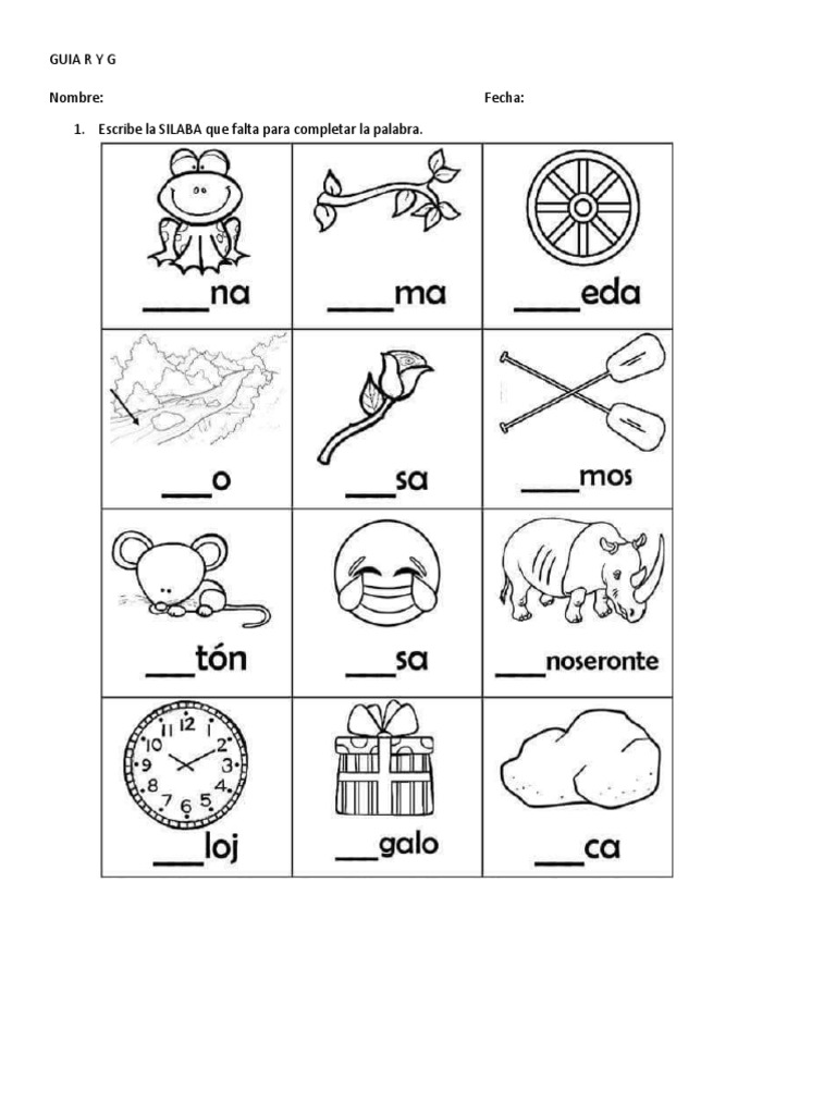 Repaso Letra G y R | PDF Repaso Letra G y R | PDF