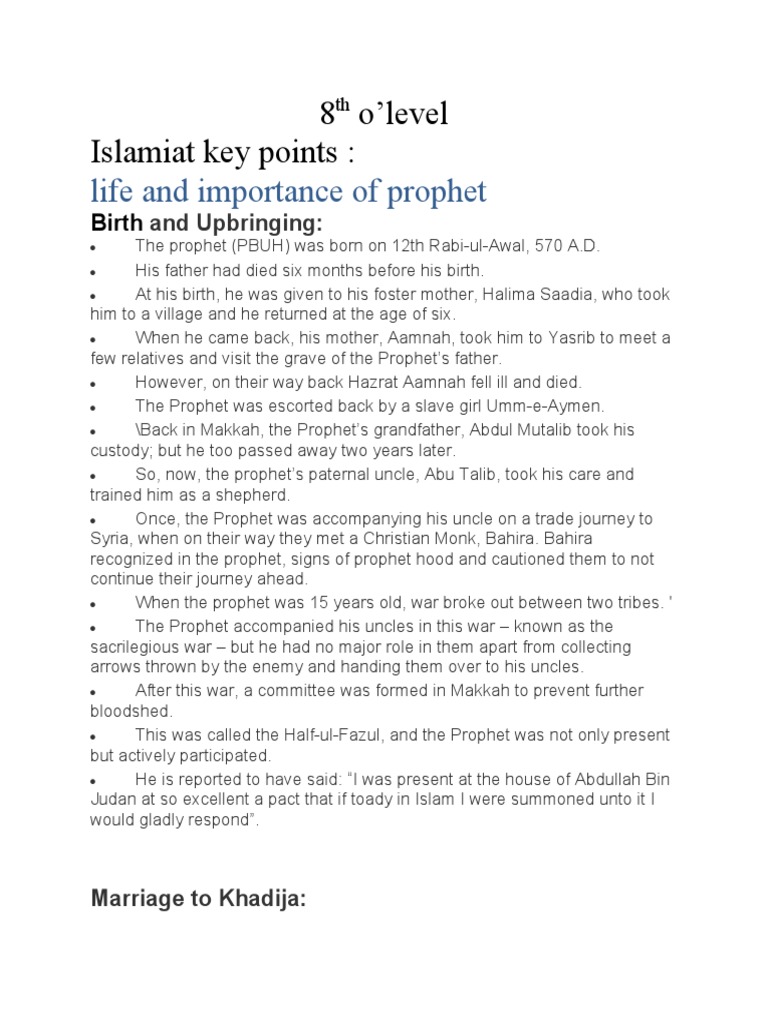 Farkhanda Noor Islamiat 8 Notes | PDF | Muhammad | Mecca