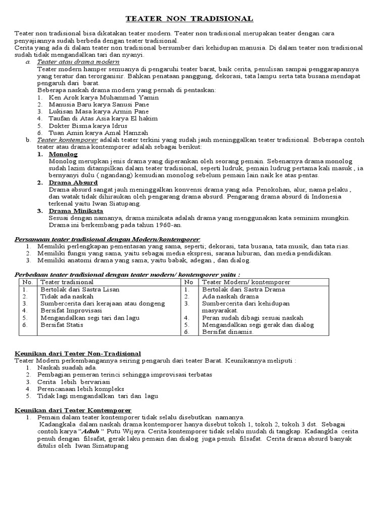 Materi Teater Non Tradisi | PDF