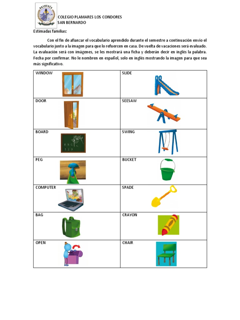 Vocabulary KINDER | PDF