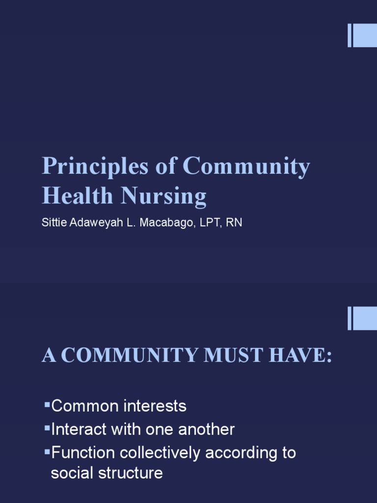 Principles of Community Health Nursing | PDF | Nursing | Childbirth