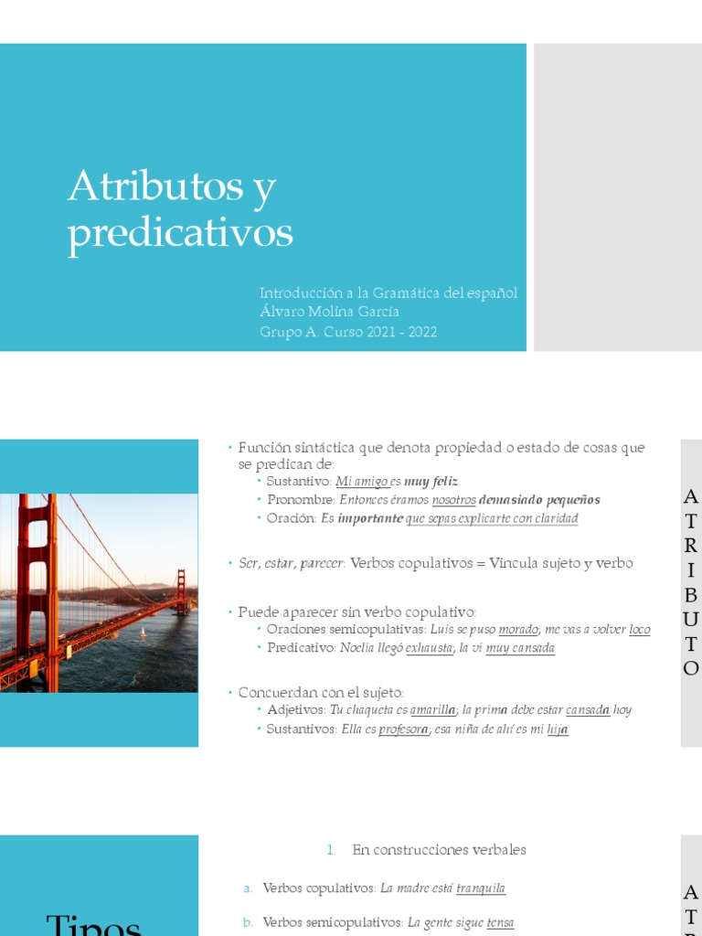 Atributo y Complemento Predicativo | Descargar gratis PDF | Verbo | Adverbio