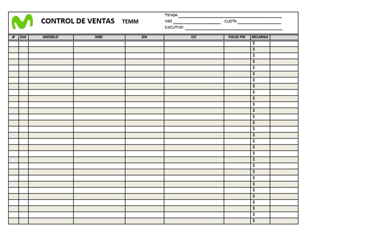 Control de Ventas Temm | PDF