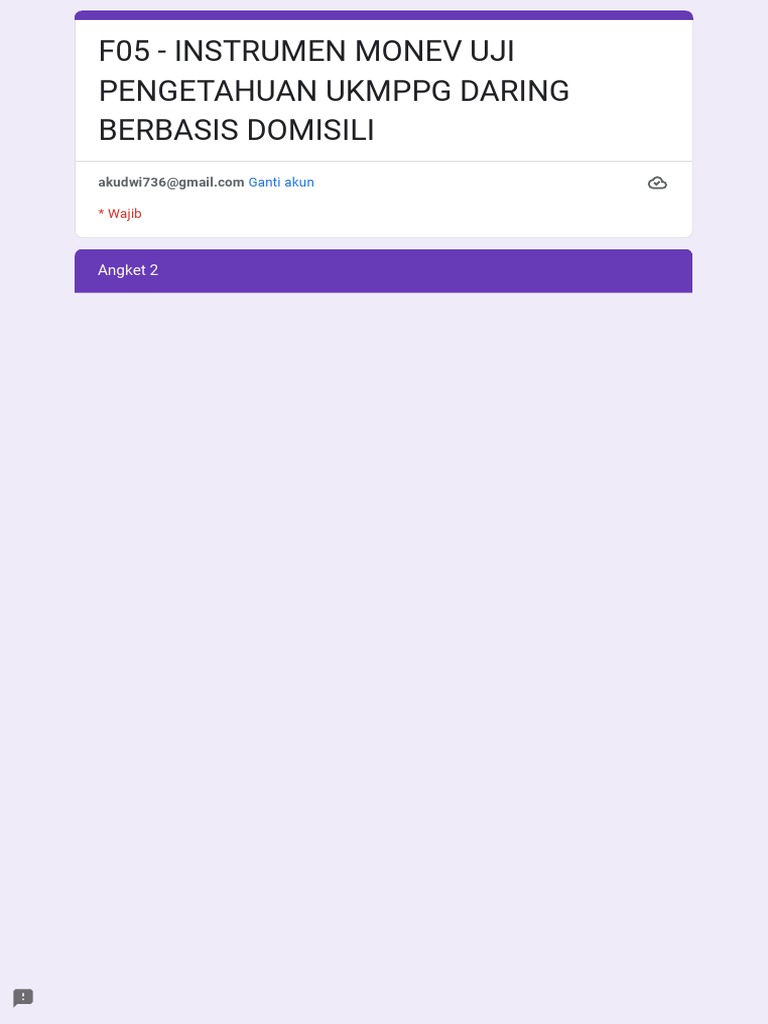 f05 - Instrumen Monev Uji Pengetahuan Ukmppg Daring Berbasis Domisili 2 | PDF