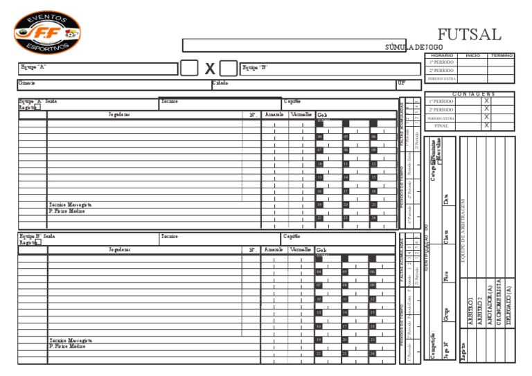 Súmula - Futsal | PDF | Futebol