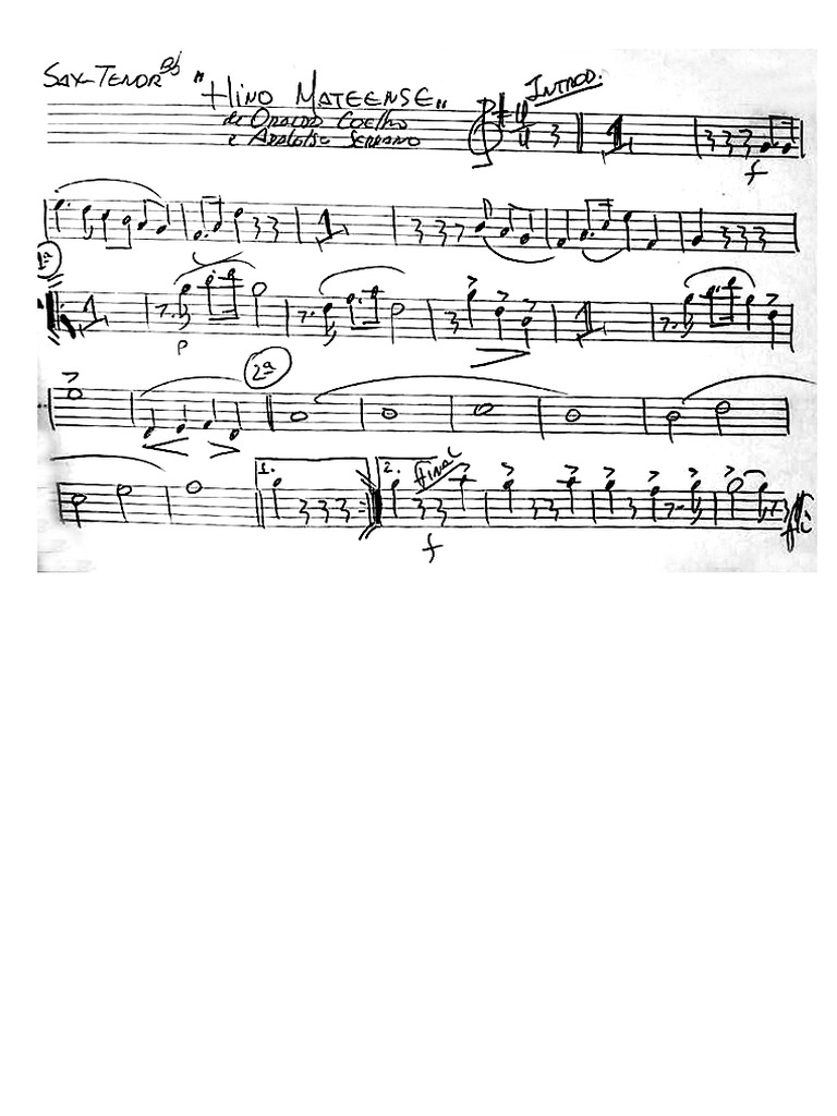 Hino Mateense SAX TENOR | PDF