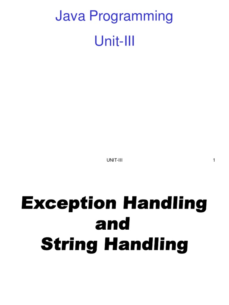Unit Iii Pdf Java Pdf String Computer Science Java Programming Language