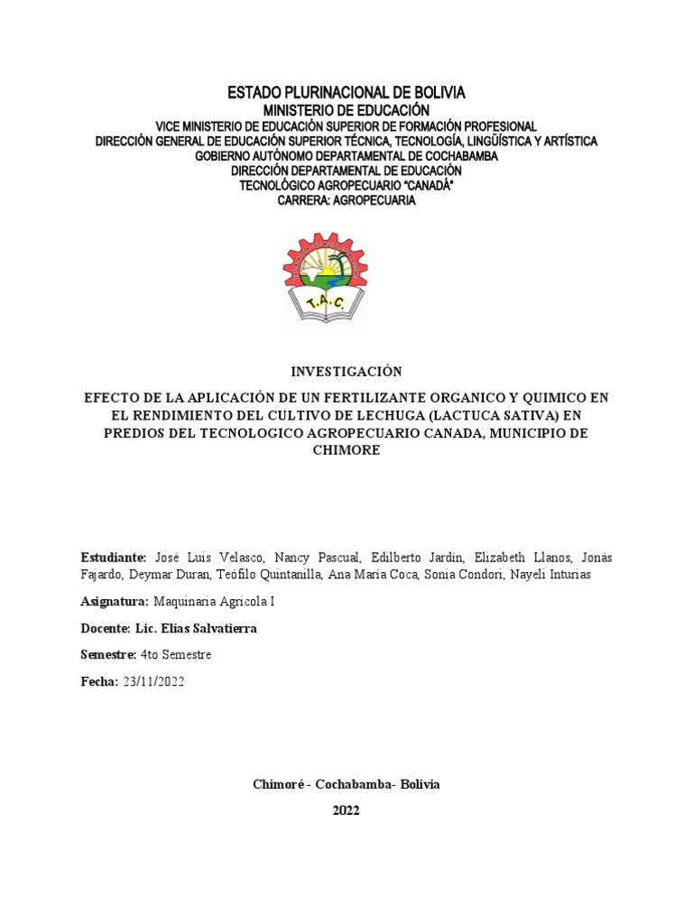 Informe de Lechuga | Descargar gratis PDF | Lechuga | Agricultura